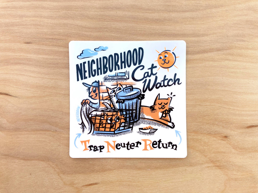TNR Neighborhood Cat Watch v2 | Trap Neuter Return | Sticker – Purrgatory